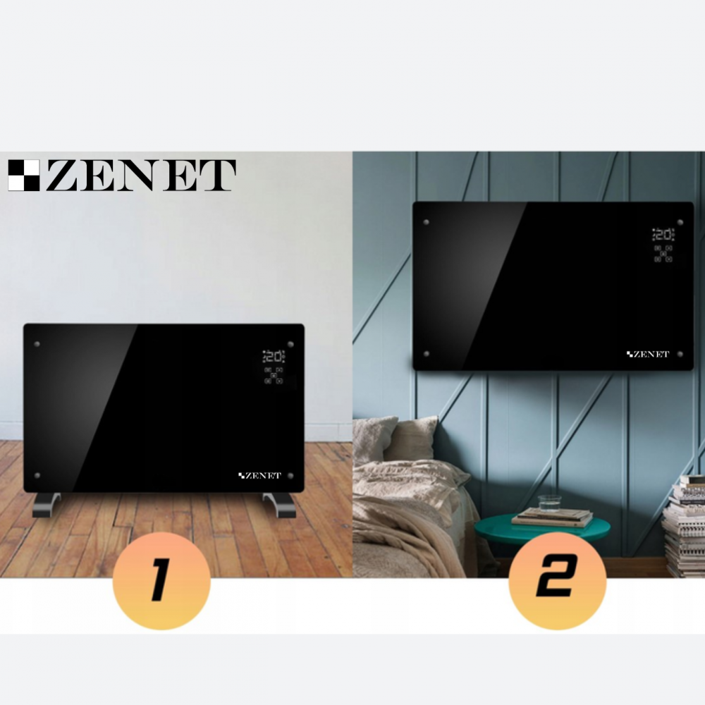 Zenet ZET-530 Home Electric Convector Heater, 2000w, Wall-Mounted or ...